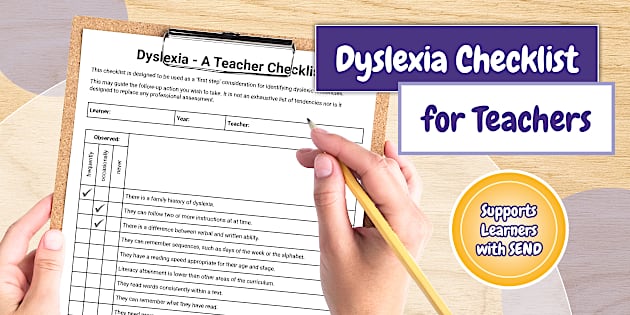 Dyslexia Checklist for Teachers