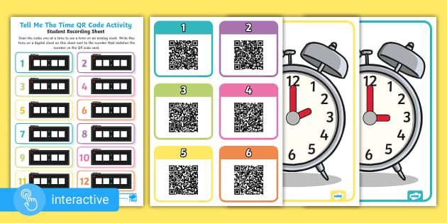 What's The Time? QR Codes Challenge Cards | STEM Mathematics