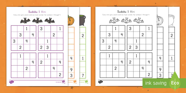 Halloween Sudoku - math (teacher made) - Twinkl