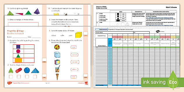 👉 Year 2 Properties of Shape Baseline Assessment - Twinkl