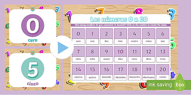 👉 Spanish: Numbers 0 to 20 PowerPoint - Twinkl