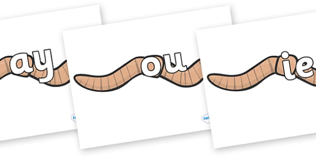 FREE! - Phase 5 Phonemes on Worms (teacher made) - Twinkl