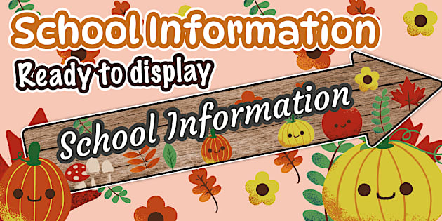Autumn Market-Themed School Information Display Banner