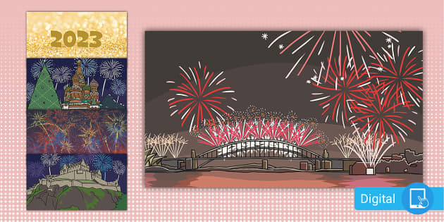 New Year Digital Backgrounds | Twinkl Party (Teacher-Made)