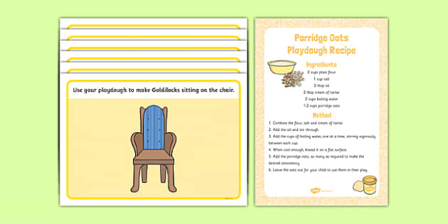 Goldilocks and the Three Bears Playdough Recipe and Mat Pack
