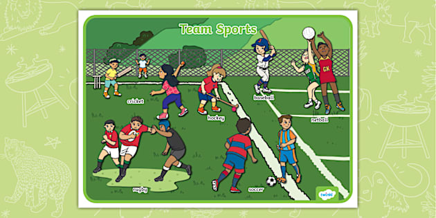 Word Mat: Team Sports (teacher made) - Twinkl