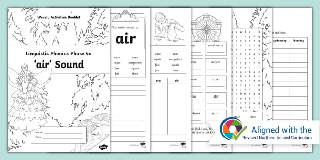 NI Linguistic Phonics Phase 4a 'air' Sound Activity Booklet