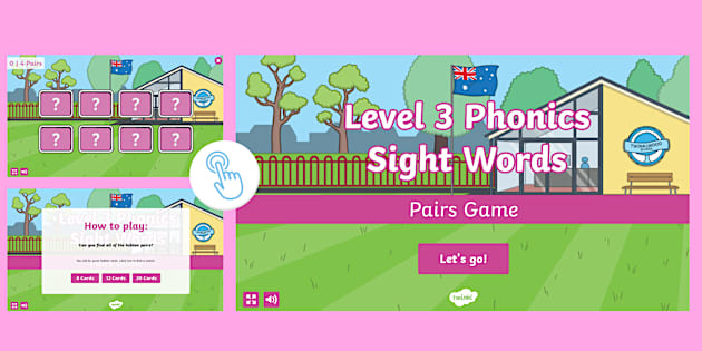 Level 3 Sight Words Pairs Game