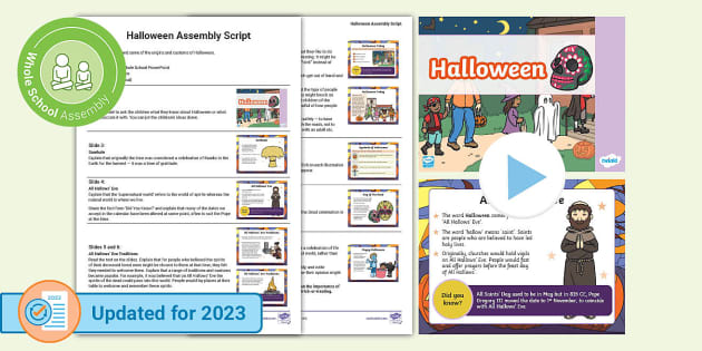 Whole School Halloween Assembly - PowerPoint and Script