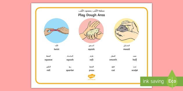 Modelling Dough Area Word Mat Arabic - Arabic/English - الإنجليزية ...