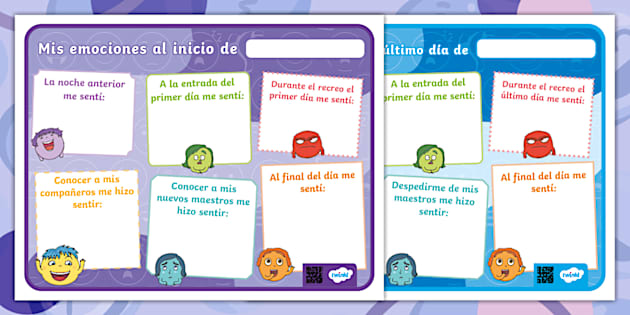 Emociones - inicio y fin del ciclo escolar (teacher made)