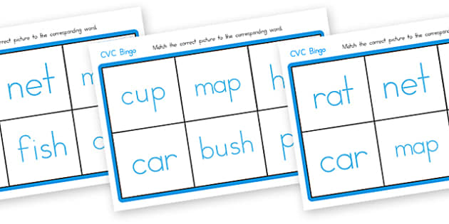 CVC Bingo Matching Card Game (professor feito) - Twinkl