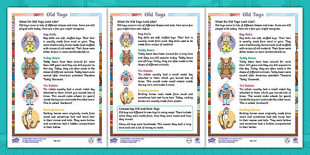 The Old Toy Room: Old Toys Differentiated Fact File - Twinkl