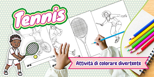 Fogli da colorare: Tennis - Twinkl Italia