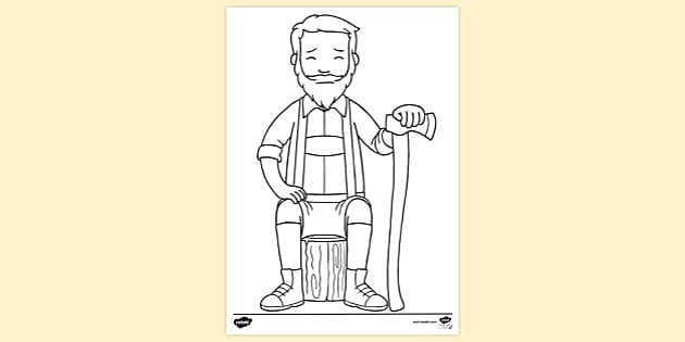 Woodcutter Colouring | Colouring Sheets (Teacher-Made)