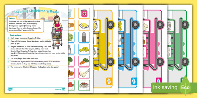 Shopping List Memory Game (teacher made) - Twinkl