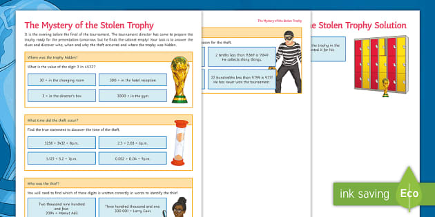 World Cup: The Mystery of the Stolen Trophy Worksheet