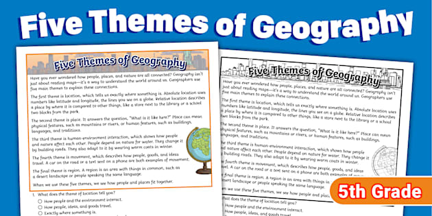 Fifth Grade Five Themes of Geography Reading Passage