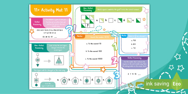 11+ Activity Mat 11 (teacher made) - Twinkl