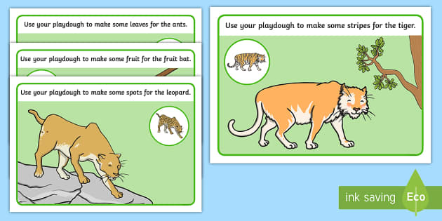 FREE! - Jungle & Rainforest Playdough Mats (teacher made)