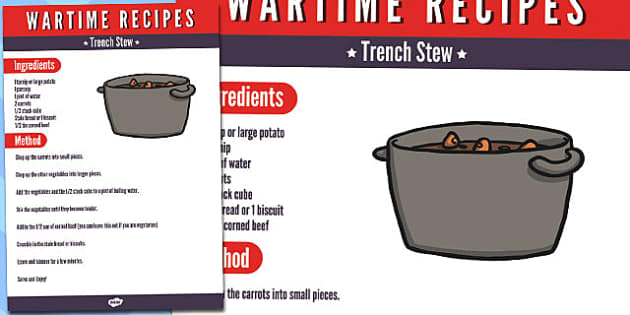 WW1 Recipes - Trench Stew - KS2 Primary Resources