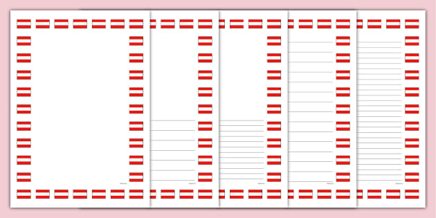Austrian Flag Page Border Pack (teacher made) - Twinkl
