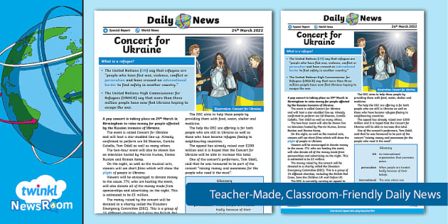 Daily NewsRoom Article - Concert for Ukraine (ages 9-11)