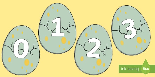 Numbers 0 30 On Dinosaur Eggs Cut Outs Dinosaur Footprint Number Trail