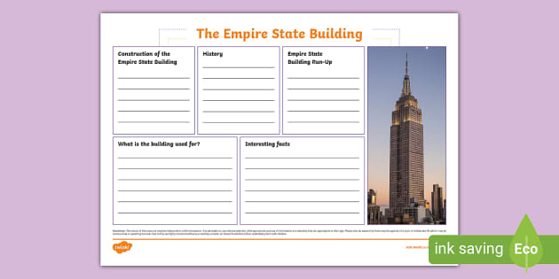 Empire State Building Fact File Template (teacher made)