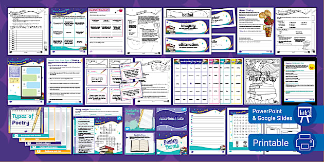 World Poetry Day Activity Pack for 3rd-5th Grade - Twinkl