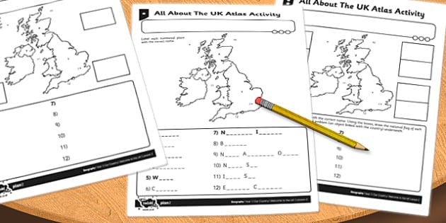 UK Atlas Worksheet / Worksheet - uk, atlas, activity, sheet, worksheet