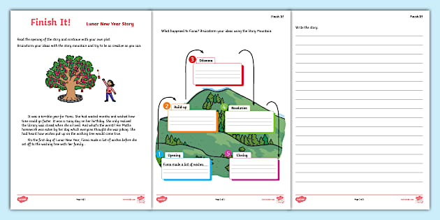 Finish It! Lunar New Year Story (Story Mountain) - Twinkl