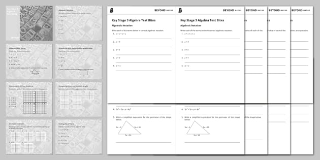 👉 Key Stage 3 Algebra Test Bites (Teacher-Made) - Twinkl