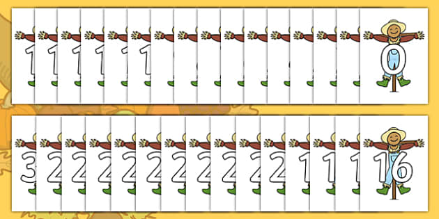 👉 Numbers 0-30 on Scarecrows (teacher made) - Twinkl