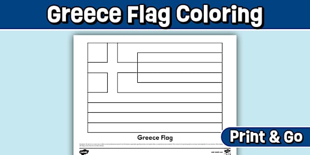 Greece Flag Coloring Page