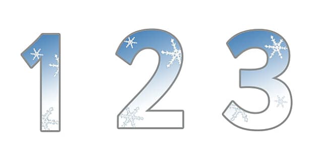 FREE! - 0-9 Display Numbers (Winter Snowflakes)