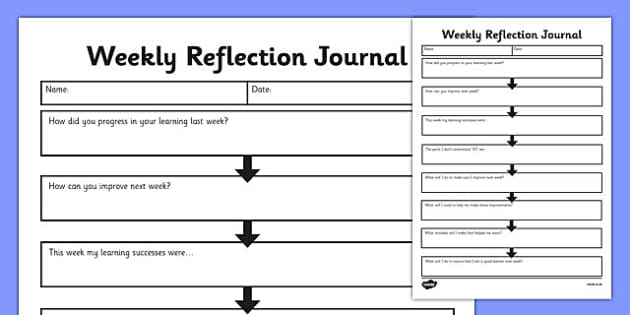 Weekly Reflection Journal Weekly Work Reflection Journal