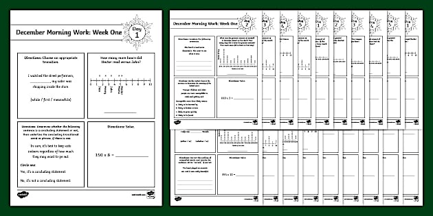 Fifth Grade December Morning Work Bundle (Teacher-Made)