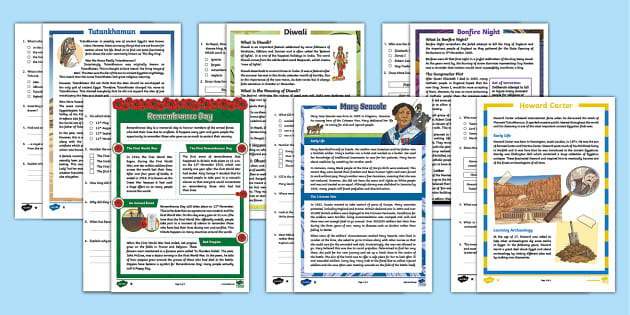 UKS2 November Differentiated Reading Comprehension Activity Pack