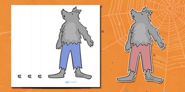 Editable Halloween Werewolf (A4) (teacher made) - Twinkl