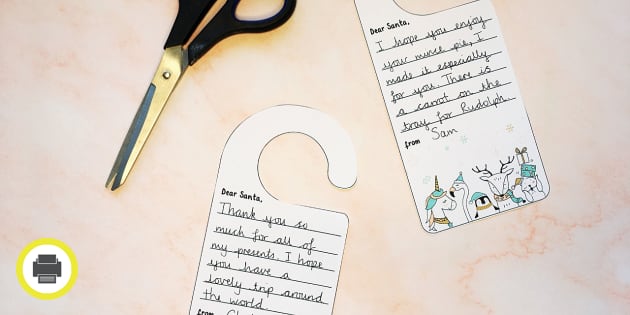 Christmas Door Hanger Craft Activity (teacher made) - Twinkl