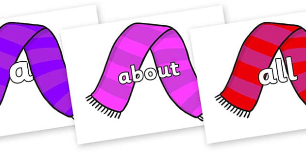 100 High Frequency Words on Scarves (teacher made) - Twinkl