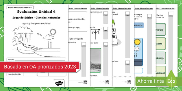 Prueba 2º Básico: Unidad 4 de Ciencias Naturales - Twinkl
