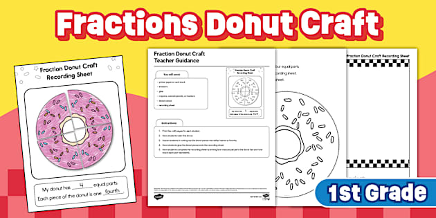 First Grade Fractions Donut Craft.