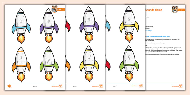 Phonics Level 2 Space Rocket Sounds Rocket Ships - Twinkl
