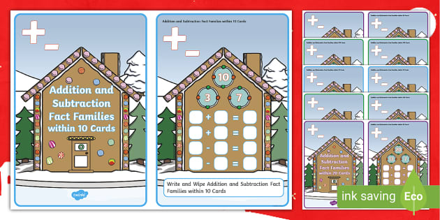  Christmas Themed Addition And Subtraction Fact Families