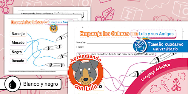 Guía de Trabajo: Empareja los Colores - Lula y sus Amigos