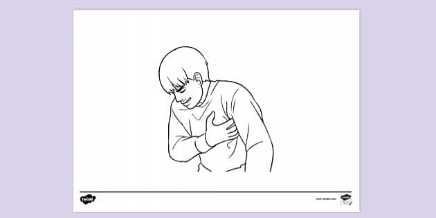 First Aid Heart Attack | KS1 Colouring Sheets | Twinkl