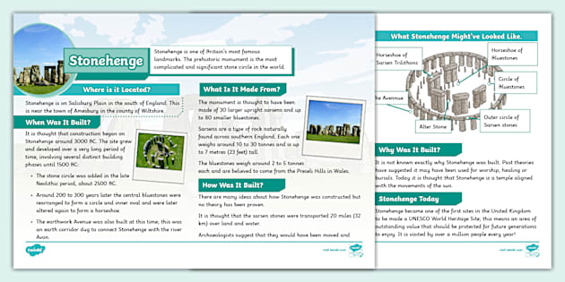 Stonehenge Fact File - Twinkl - KS2 (teacher made) - Twinkl