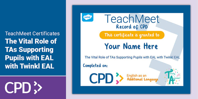 FREE! - TeachMeet Certificate - The Vital Role of TAs Supporting Pupils ... FREE! - TeachMeet Certificate - The Vital Role of TAs Supporting Pupils ...